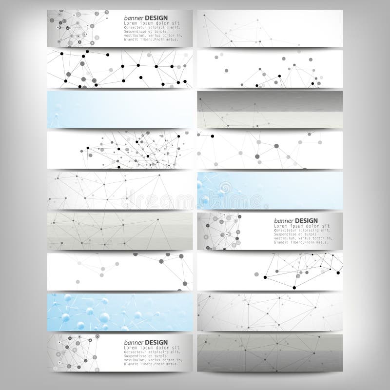 Big Banners Set, Science Backgrounds, Molecule and Stock Vector ...