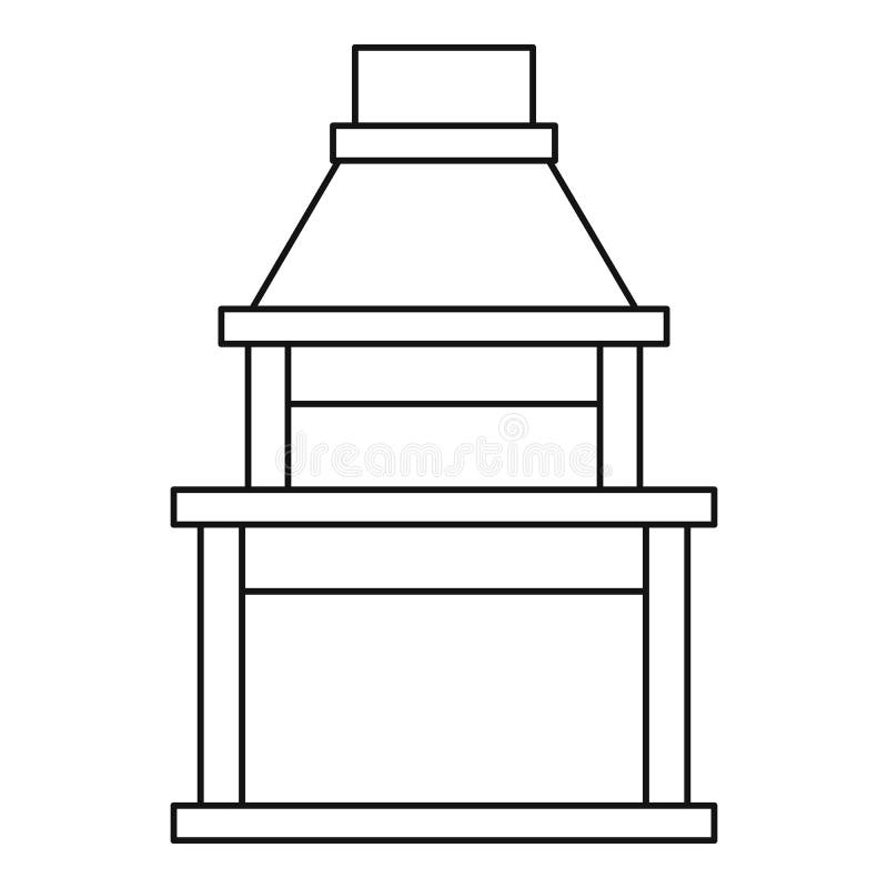Big Barbecue Grill Icon, Outline Style Stock Vector - Illustration of ...