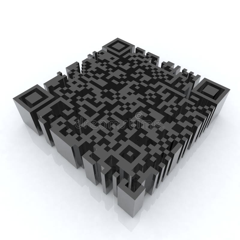 Cubes with qr code stock illustration. Illustration of data - 16986278