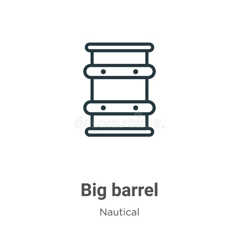 Big Barrel Outline Vector Icon. Thin Line Black Big Barrel Icon, Flat ...