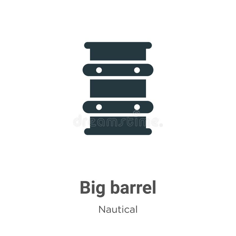 Big Barrel Vector Icon on White Background. Flat Vector Big Barrel Icon ...