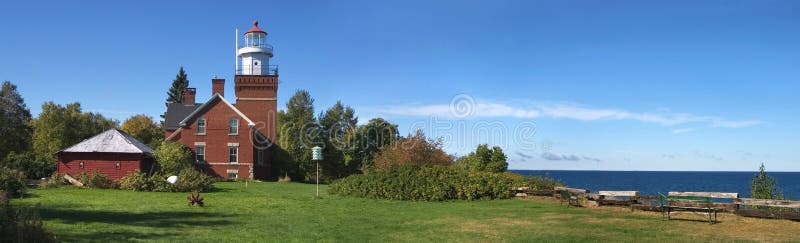 Big Bay Point Lighthouse stock image. Image of coast - 15308629