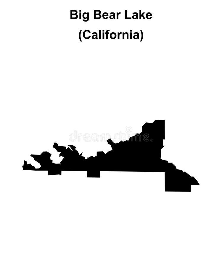 Big Bear Lake outline map stock vector. Illustration of infographics ...