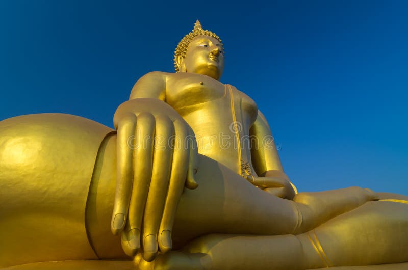 The Big Beautiful Buddha at Wat Muang Temple Stock Image - Image of ...
