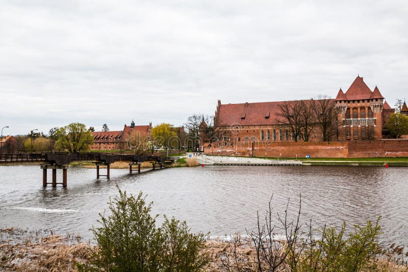 Big Beautiful Castle Made of Red Brick Stock Photo - Image of ...
