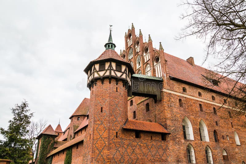 Big Beautiful Castle Made of Red Brick Stock Image - Image of outdoor ...
