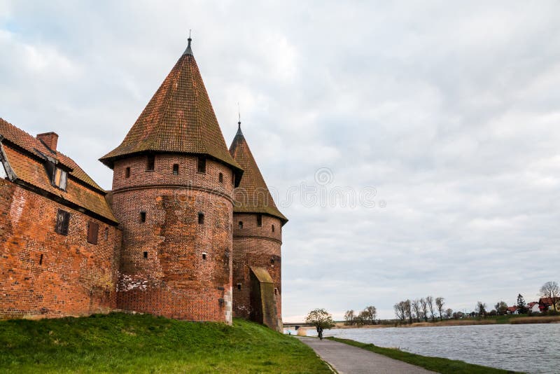 Big Beautiful Castle Made of Red Brick Stock Image - Image of heritage ...