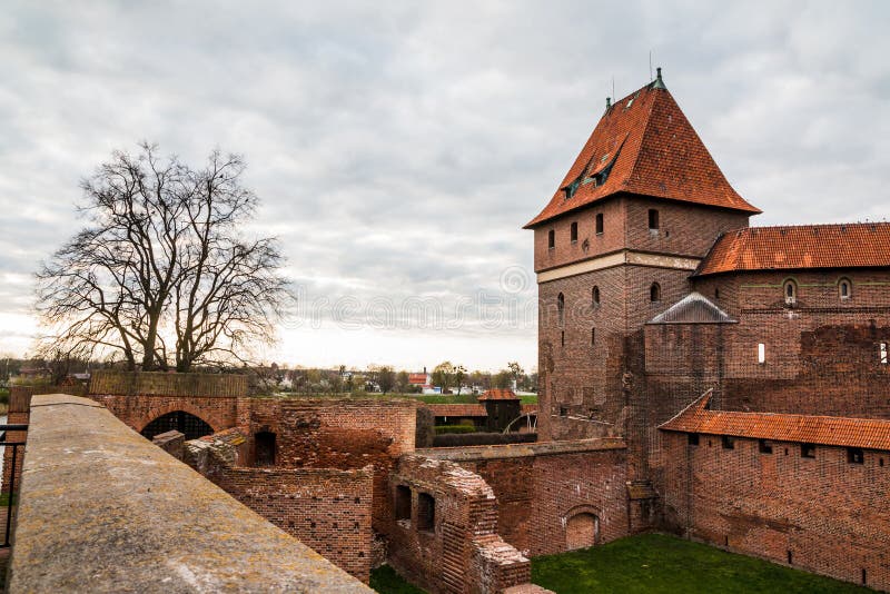 Big Beautiful Castle Made of Red Brick Stock Photo - Image of fortress ...