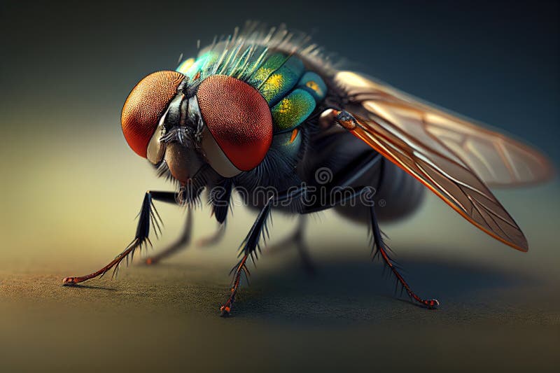 Big Beautiful Fly, Front View, Closeup - Generative AI Stock ...