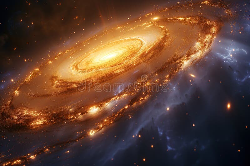 Big Beautiful Spiral Galaxy in Deep Space Stock Illustration ...