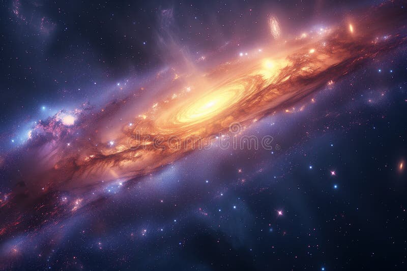 Big Beautiful Spiral Galaxy in Deep Space Stock Illustration ...