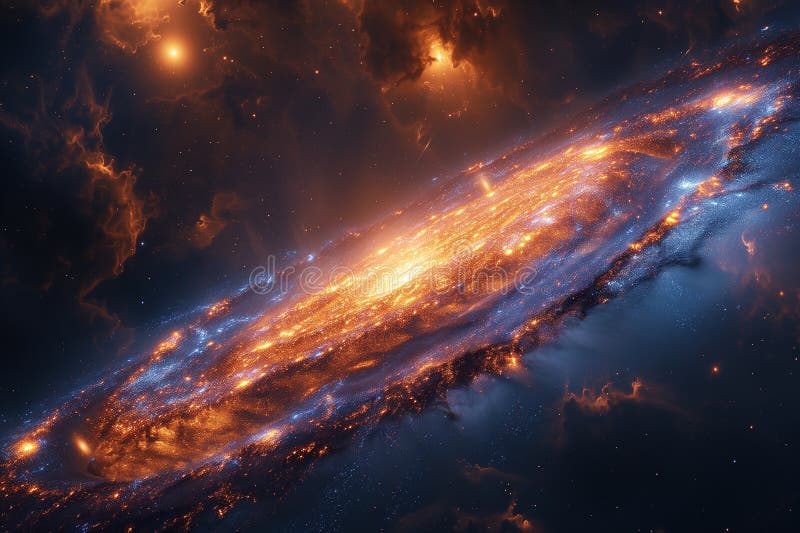 Big Beautiful Spiral Galaxy in Deep Space Stock Illustration ...