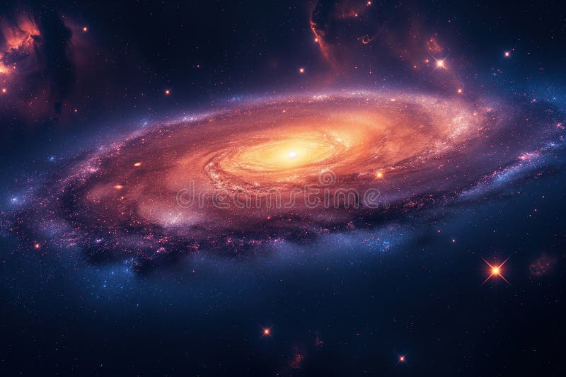 Big Beautiful Spiral Galaxy in Deep Space Stock Illustration ...