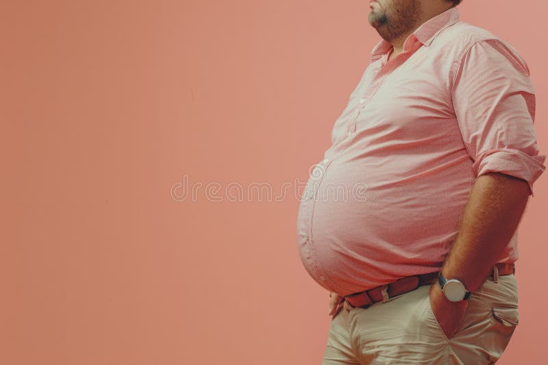 Big Beer Belly of a Man. Copy Space for Text Stock Image - Image of ...
