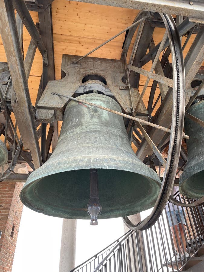 Big Bell Attached To a Beam of Wood Stock Image - Image of decor ...