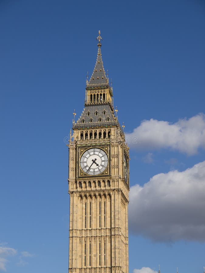 Big Ben with Blue Sky and Clouds in Background Stock Image - Image of ...