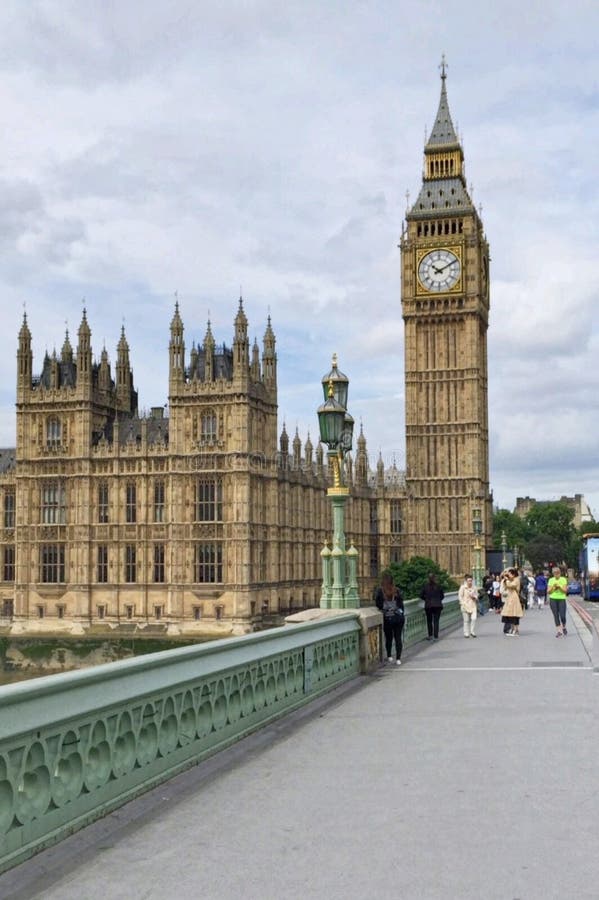 Big Ben Building in London UK with Peoples Editorial Photo - Image of ...