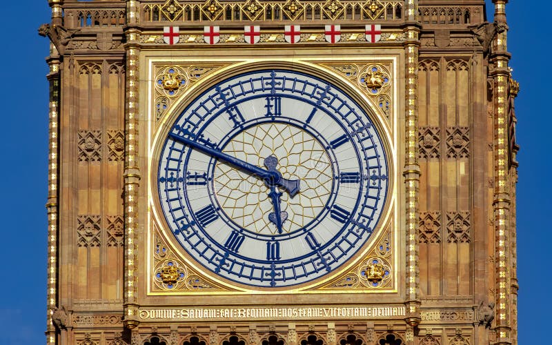 Big Ben Clock of Elizabeth Tower, London, UK Stock Photo - Image of ...