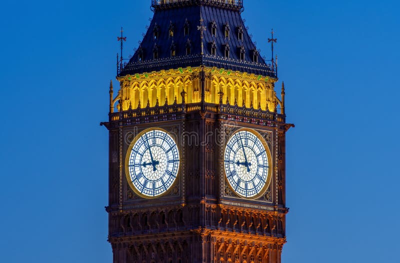 Big Ben Clock at Night, London, United Kingdom Stock Photo - Image of ...