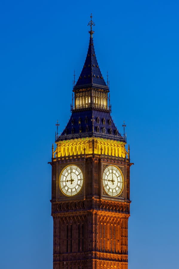 Big Ben Clock at Night, London, United Kingdom Stock Photo - Image of ...