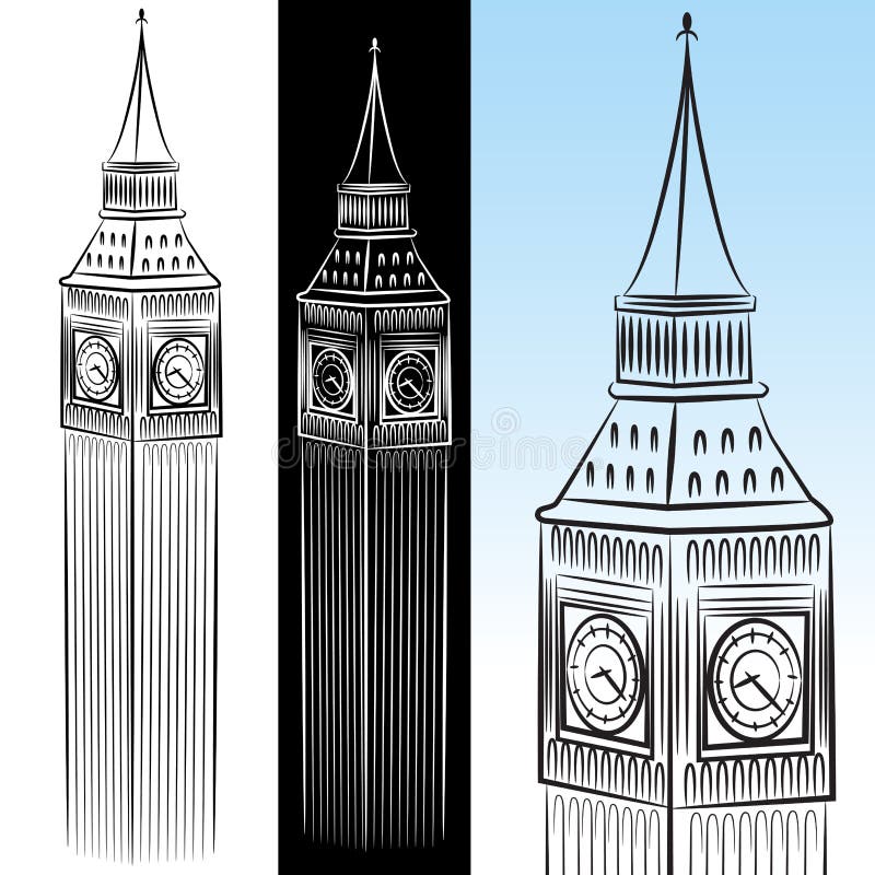 Realistic Big Ben Drawing