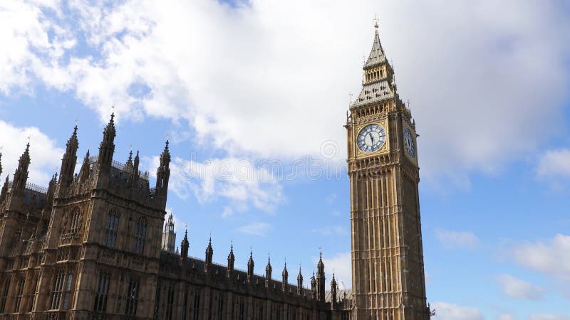 The Clock Tower in the Night City 4k Stock Footage - Video of ...