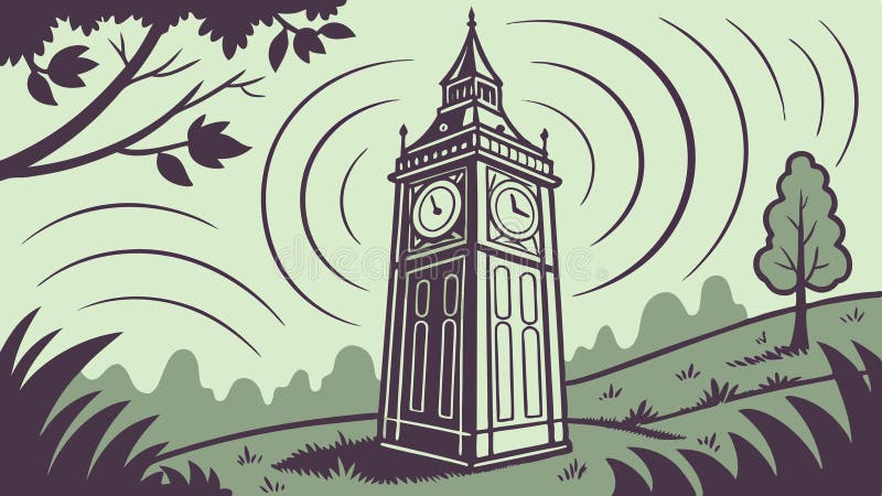Big Ben Compass Iconic Landmark with Navigation Elements, Vector Design ...