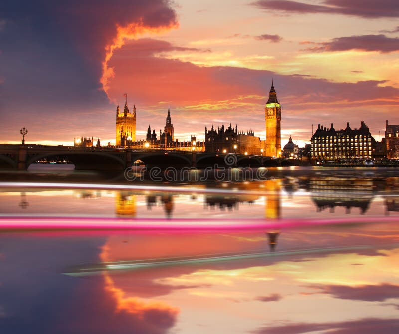 Big Ben in the Evening, London, UK Stock Image - Image of decoration ...