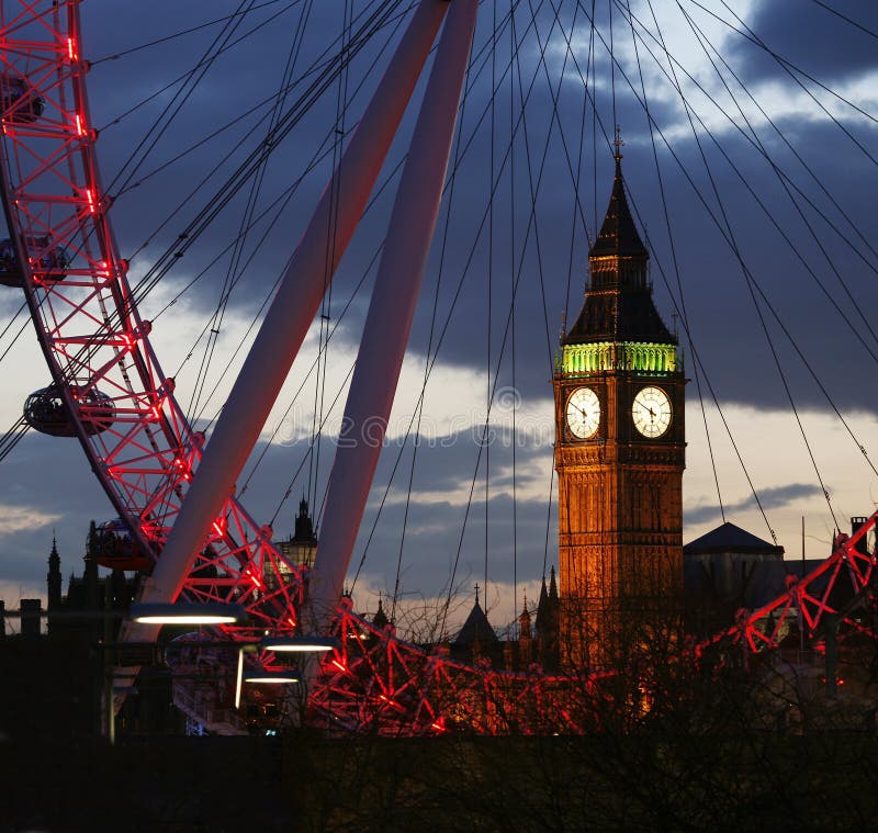 Big Ben through the London Eye Editorial Stock Image - Image of ...