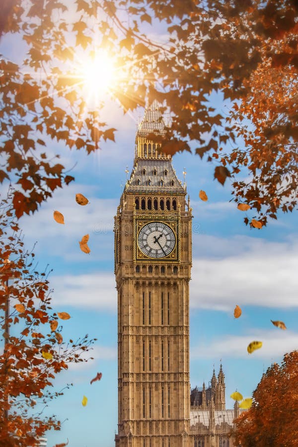 The Big Ben in London during Fall Time Stock Photo - Image of landmark ...
