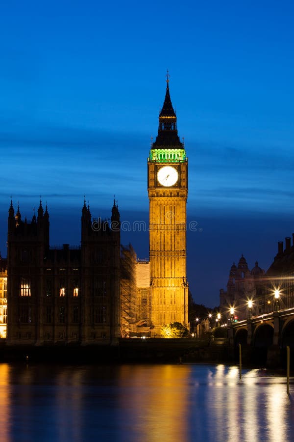 Big Ben at Night stock photo. Image of clock, blue, dark - 12203378