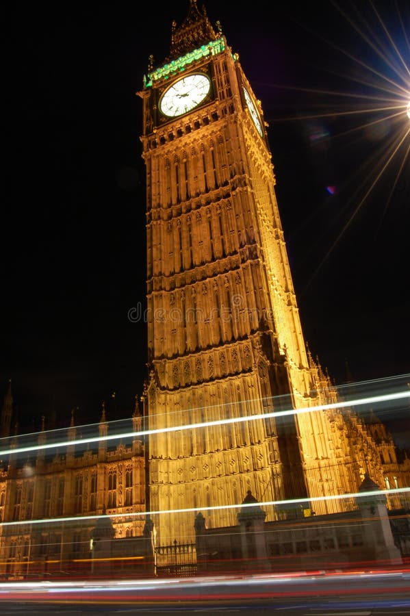 Big ben by night stock photo. Image of movement, lights - 12417528