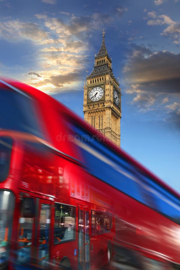Big Ben with Red Bus in London, UK Stock Image - Image of kingdom ...