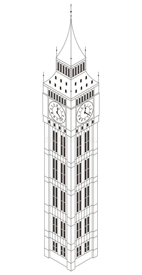 Big Ben Tower, Isolated, Isometric Stock Vector - Illustration of ...