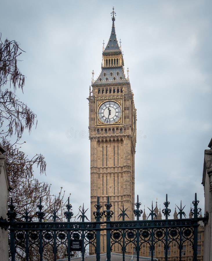 Big Ben Tower over a gate stock photo. Image of britain - 72072638