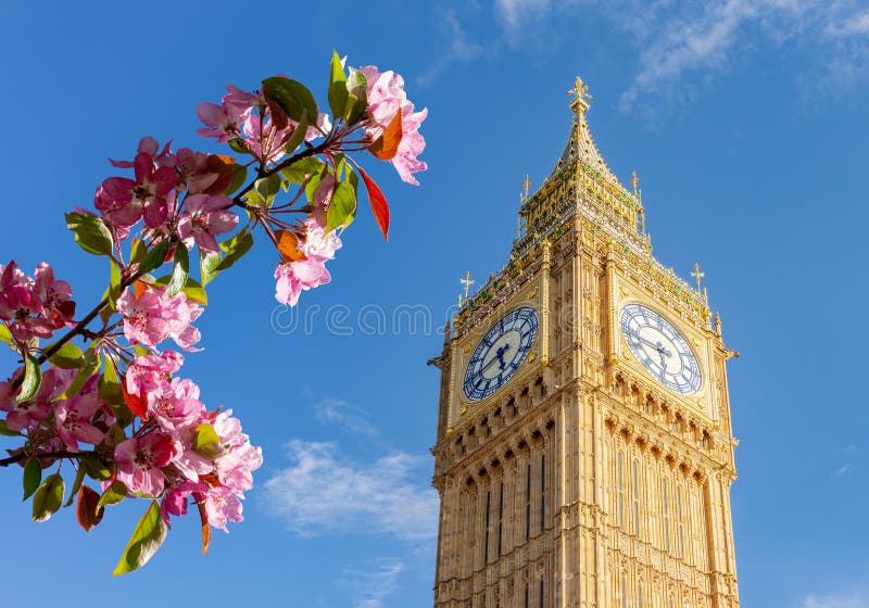 Big Ben Tower in Spring, London, UK Stock Photo - Image of landmark ...