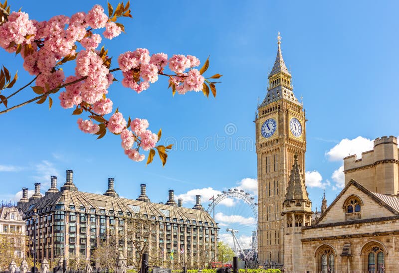 Big Ben Tower in Spring, London, UK Stock Photo - Image of clock ...