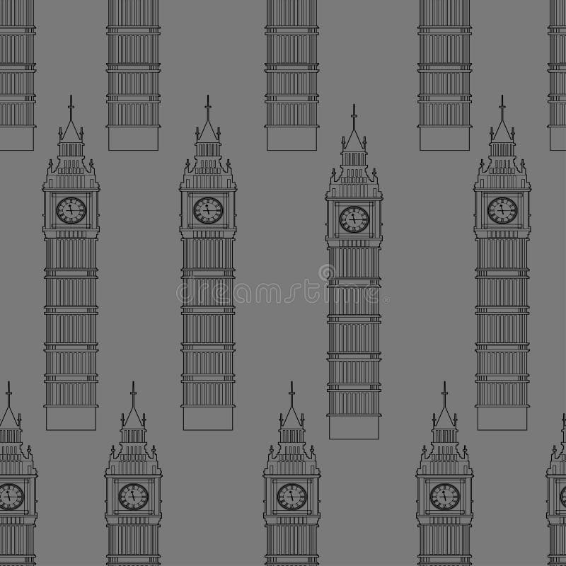 Big Ben vector stock vector. Illustration of london, seamless - 89783883