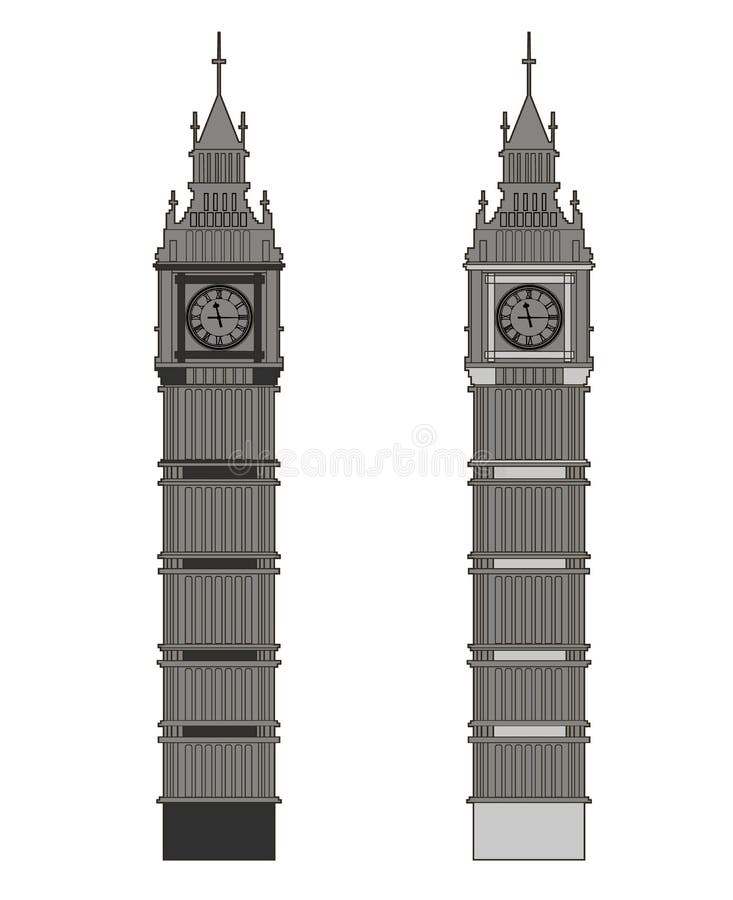 Big Ben vector stock vector. Illustration of drawing - 89783823