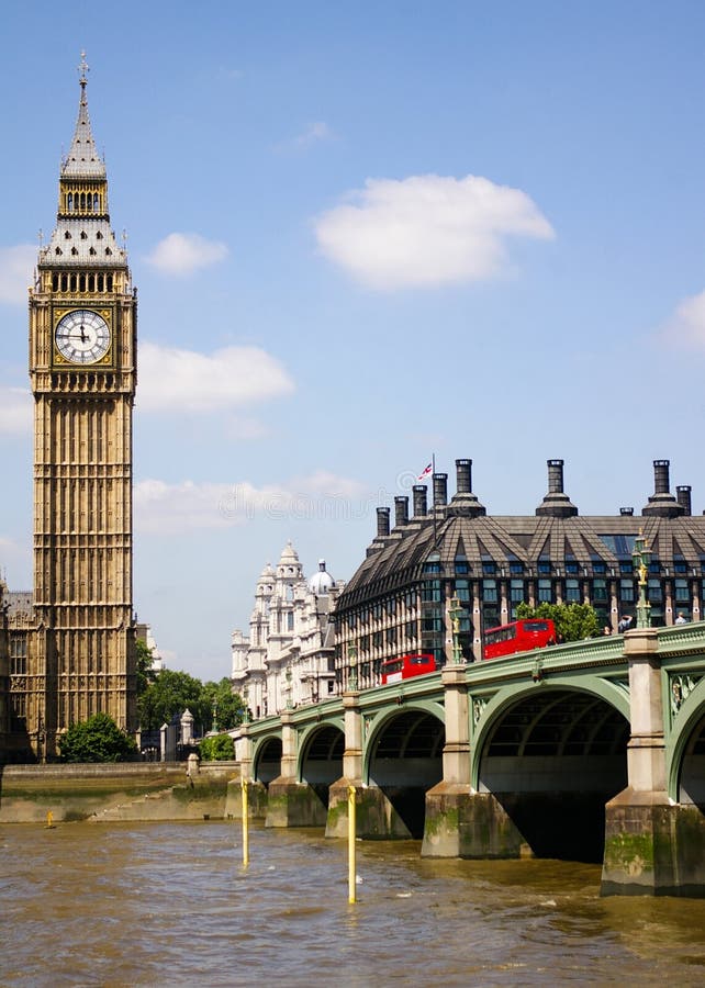 Big Ben and the Westminster Bridge, London, UK Stock Photo - Image of ...