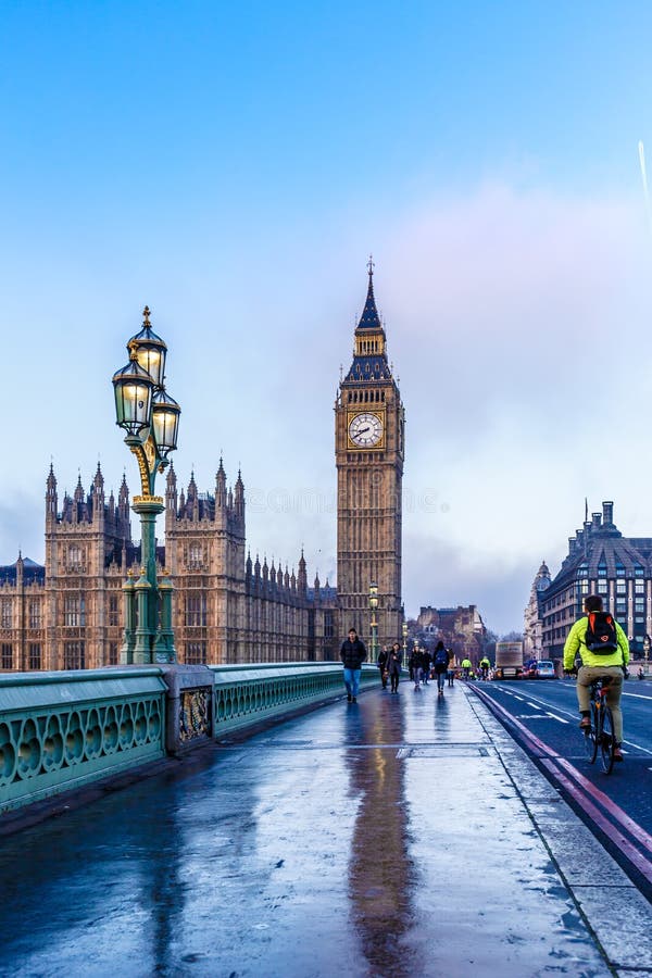 Big ben in winter morning editorial stock photo. Image of england ...