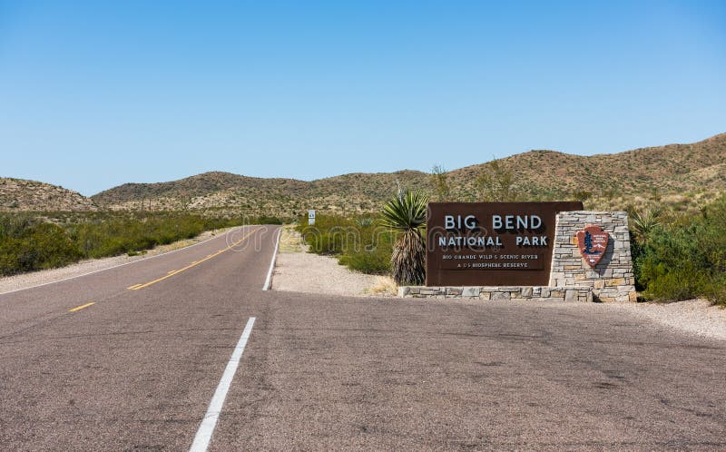 Big Bend National Park Sign - Texas Editorial Image - Image of united ...