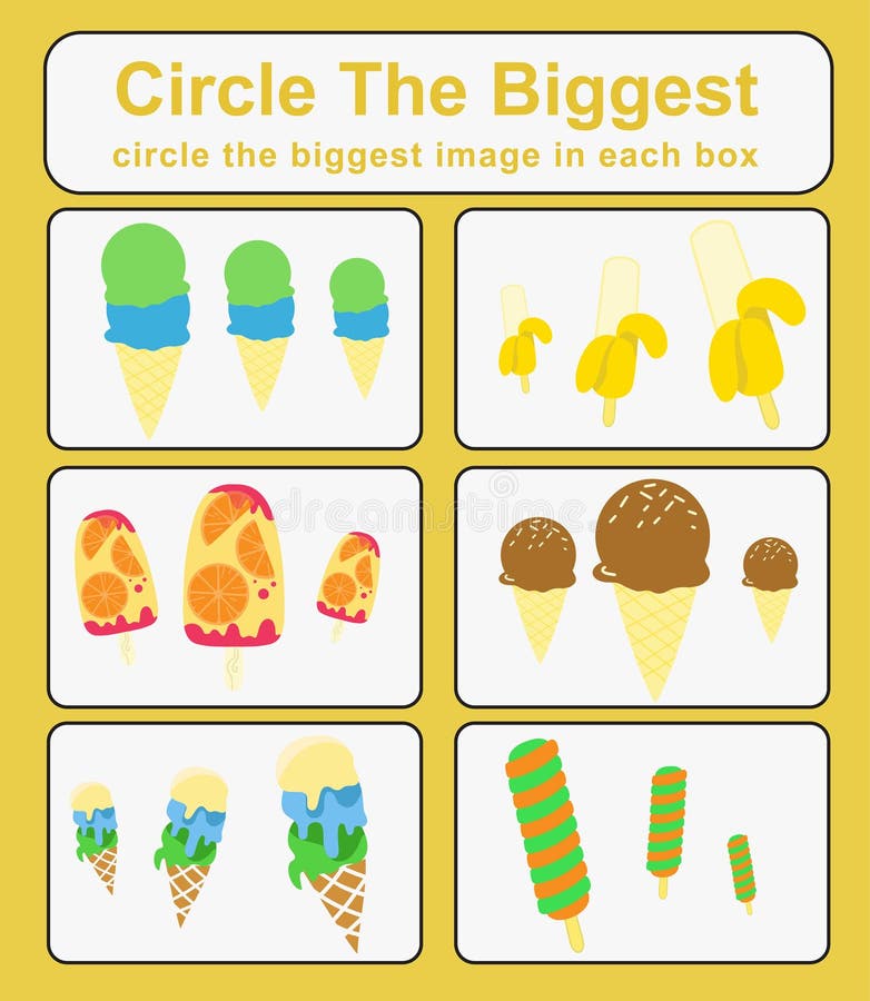 Circle the Biggest Worksheet Stock Vector - Illustration of bigger ...