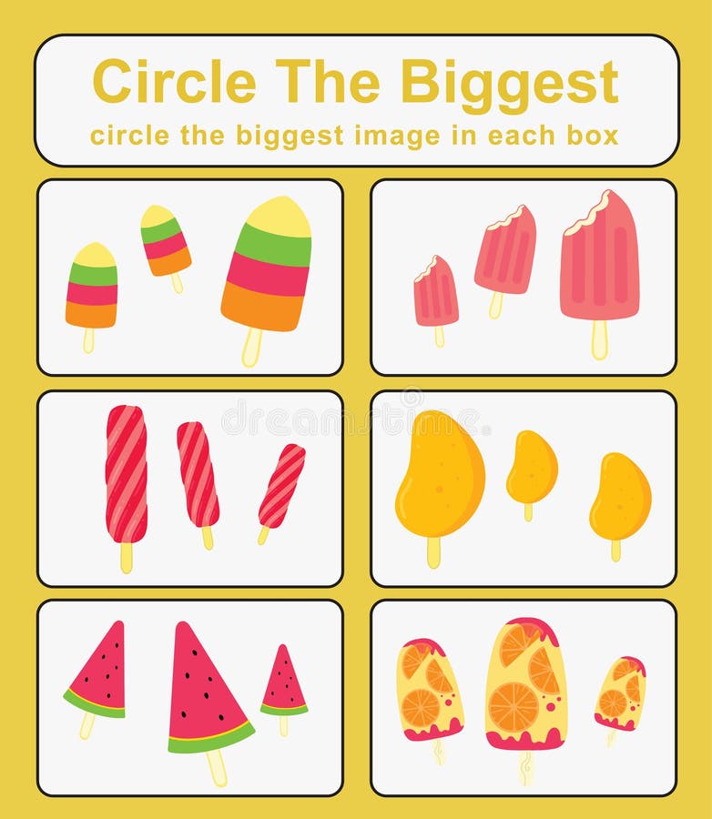 Circle the Biggest Worksheet Stock Vector - Illustration of worksheet ...