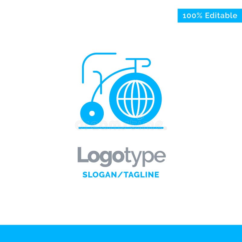 Big, Bike, Dream, Inspiration Blue Solid Logo Template. Place for ...