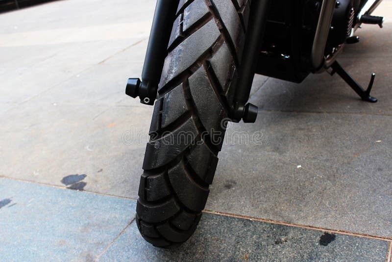 Big bike front tire stock photo. Image of parts, iron - 170274888