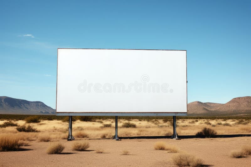 Big Billboard with Empty White Screen Standing in the Valley Stock ...
