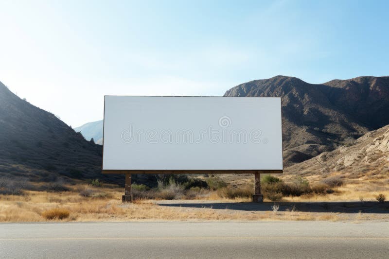 Big Billboard with Empty White Screen Standing in the Valley Stock ...