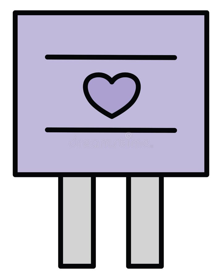 Big Billboard with One Small Heart, Icon Stock Vector - Illustration of ...