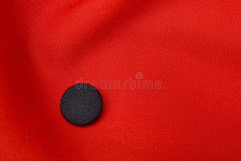 Big Black Button on Red Cloth of Clothes Stock Image - Image of ...